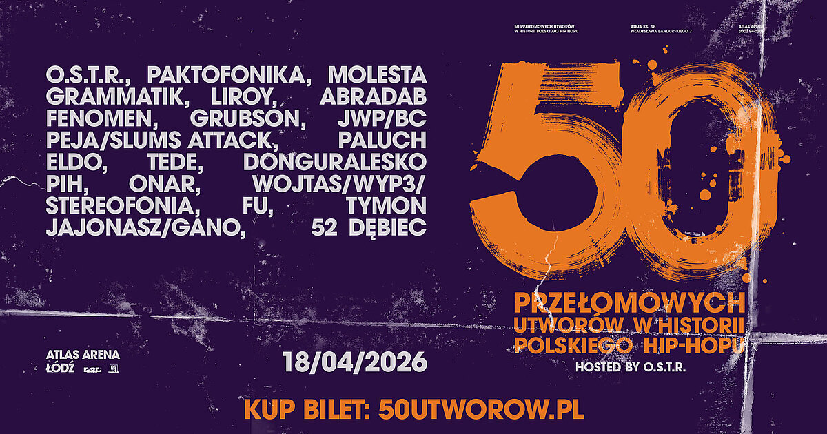 Pełny line-up wydarzenia „50 Przełomowych Utworów w Historii Polskiego ...